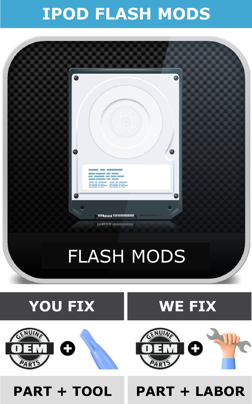 iPod Flash Mod Service & Flash Drive Replacement Kits – iMods